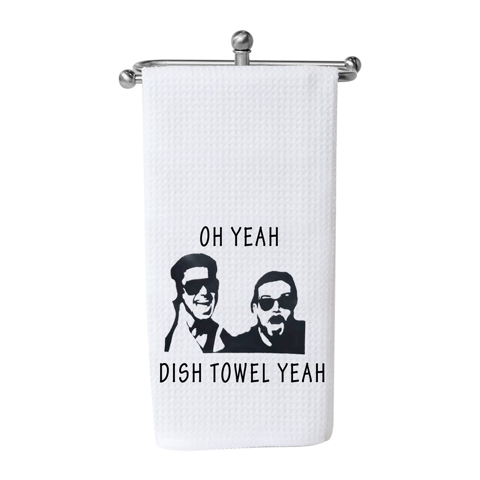 WCGXKO Funny Music Pun Decorative Flour Sack Dish Towel Oh Yeah Dish Towel Yeah Kitchen Towels Tea Towel (Dish Towel Yeah)