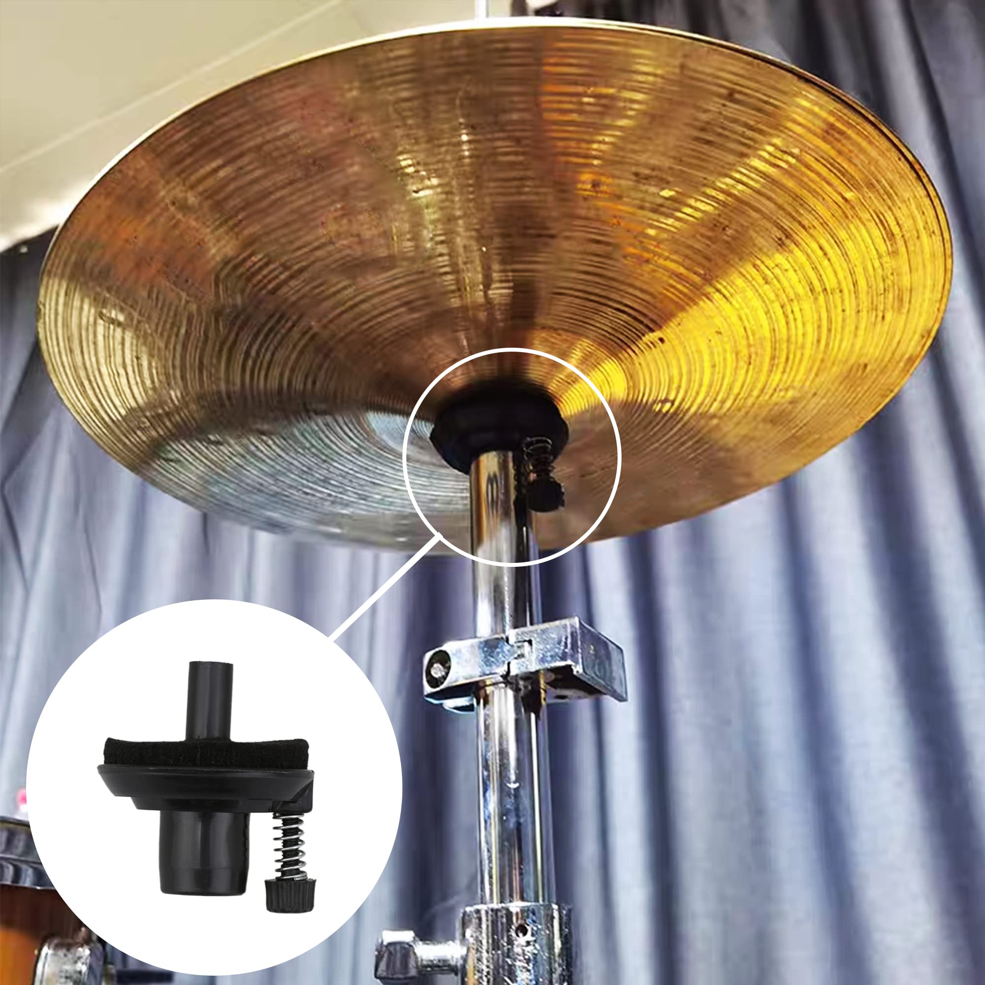 Xstyle Hi-hat Cymbal Stand Holder, 22mm Black Rubber Hi-hat Support for Drum Set Accessories