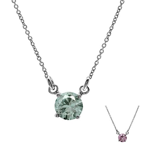 Silvershake Simulated Color Change Alexandrite 925 Sterling Silver Pendant with 16 to 18 Inch Adjustable Chain Necklace