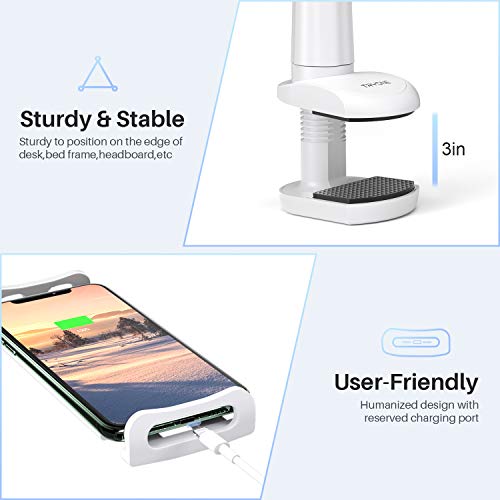 Tryone Gooseneck Tablet Holder Stand for Bed Adjustable Flexible Arm Tablets Mount Clamp on Table Compatible with iPad Air Mini | Galaxy Tabs | Kindle Fire | Switch or Other 4.7-10.5" Devices