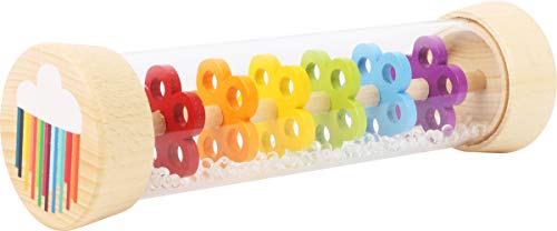 Wooden Rainbow Rainmaker Toy by Small Foot β Rhythm Instrument and Rattle for Babies Helps Hand-Eye Coordination and Developing Sensory Skills β Classic Educational Game for Toddlers β Age 6+ Months