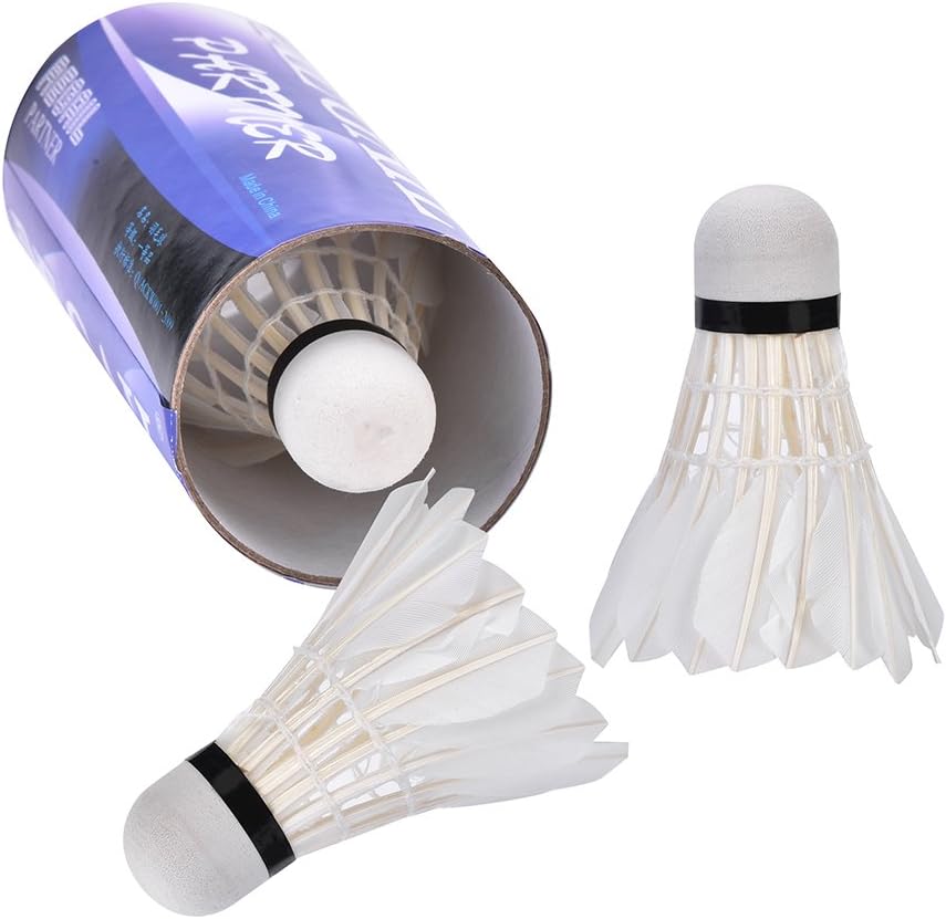 Tbest Goose Shuttlecocks,3Pcs Professional Training Sport Badminton Balls Birdies Badminton Shuttlecocks with Great Stability and High Speed for Outdoor Indoor Sport