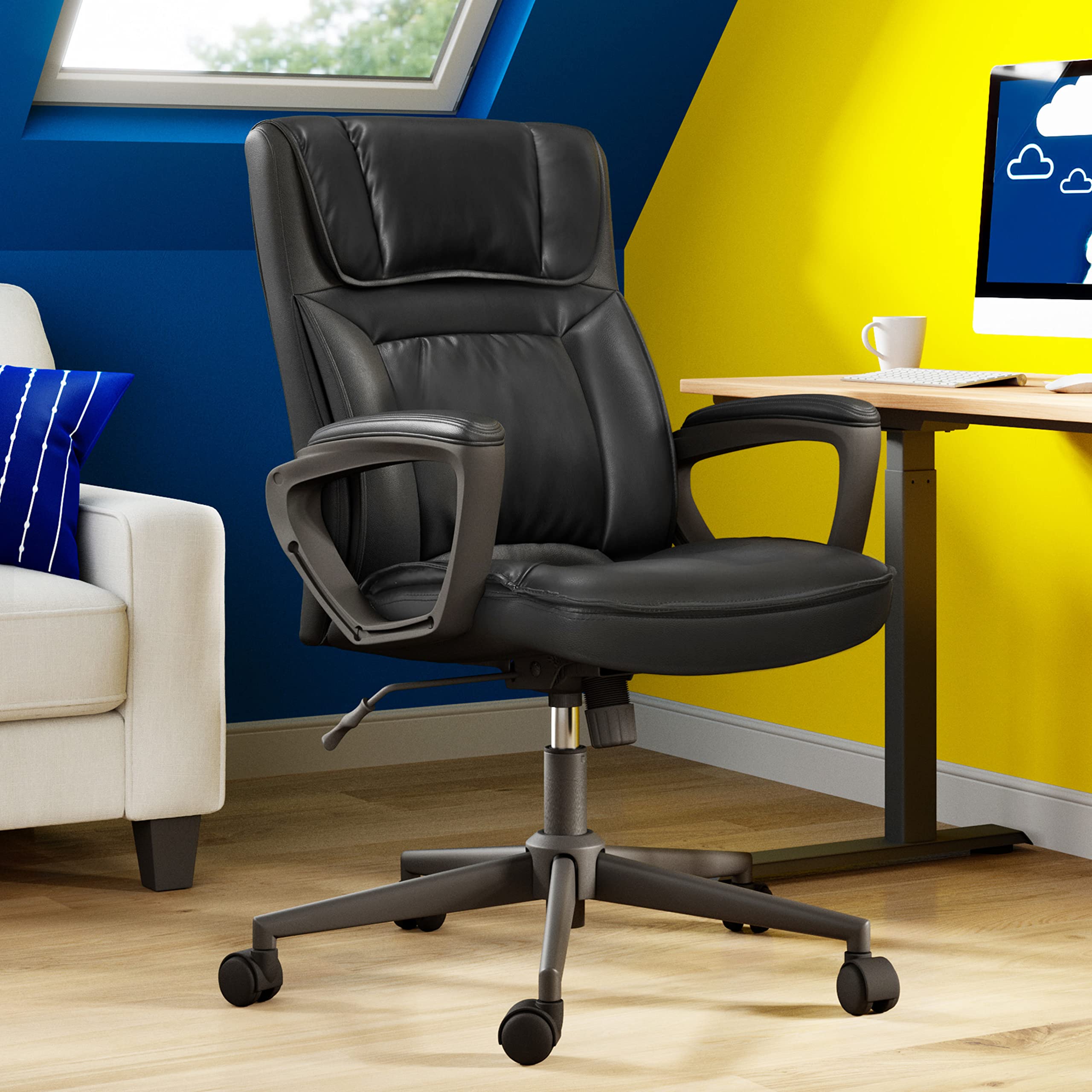 Serta Style Comfort Leather Hannah I Office Chair, Biscuit