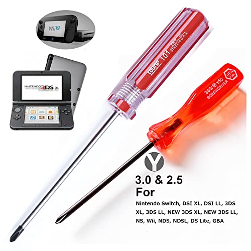 SKZIRI 5in1 Triwing Screwdriver Set Y1.5 2.5 3.0 3 point Screwdriver and Phillips PH00 PH000 Screwdriver Repair Tool Kit for Switch Lite Joycon Wii DS Lite DSi 3D S GBA SP NDS