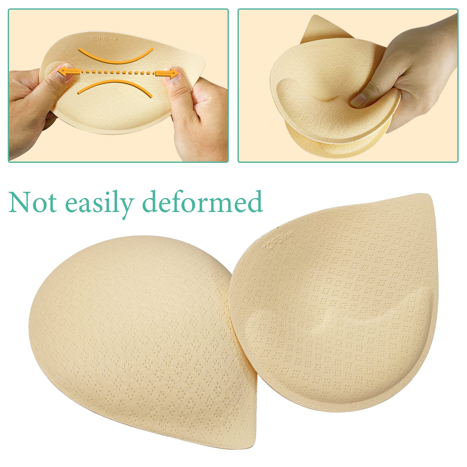 TopBine Bra Pads Inserts Women's Sports Cups Bra Replacement Insert for Bikini Swimsuit