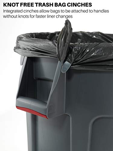 Rubbermaid Commercial Products Brute Heavy-Duty Round Recycling/Composting Bin, 20-Gallon, Recycle, Trash Can/Waste Container for Home/Garage/Bathroom/Outdoor/Driveway