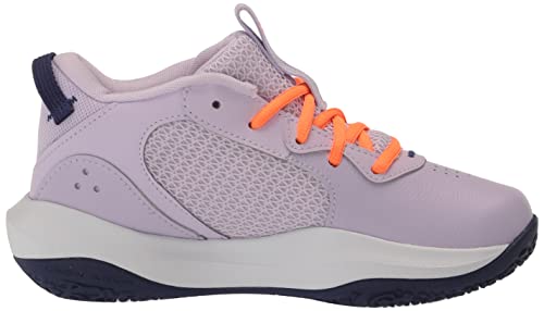 Under Armour Unisex Grade School Lockdown 6 Basketball Shoe, (500) Nebula Purple/Sonar Blue/Orange Blast, 5.5, US