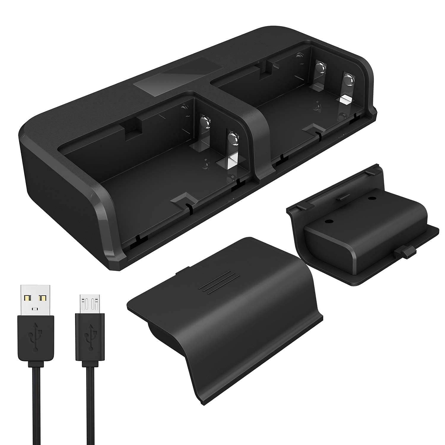 Xbox Rechargeable Battery Pack,Battery for Xbox one Controller, Cover 2PCS x 800 mAh Xbox One Rechargeable Battery, High Speed Charging Station for Xbox One/Xbox One X/Xbox One S Wireless Controllers