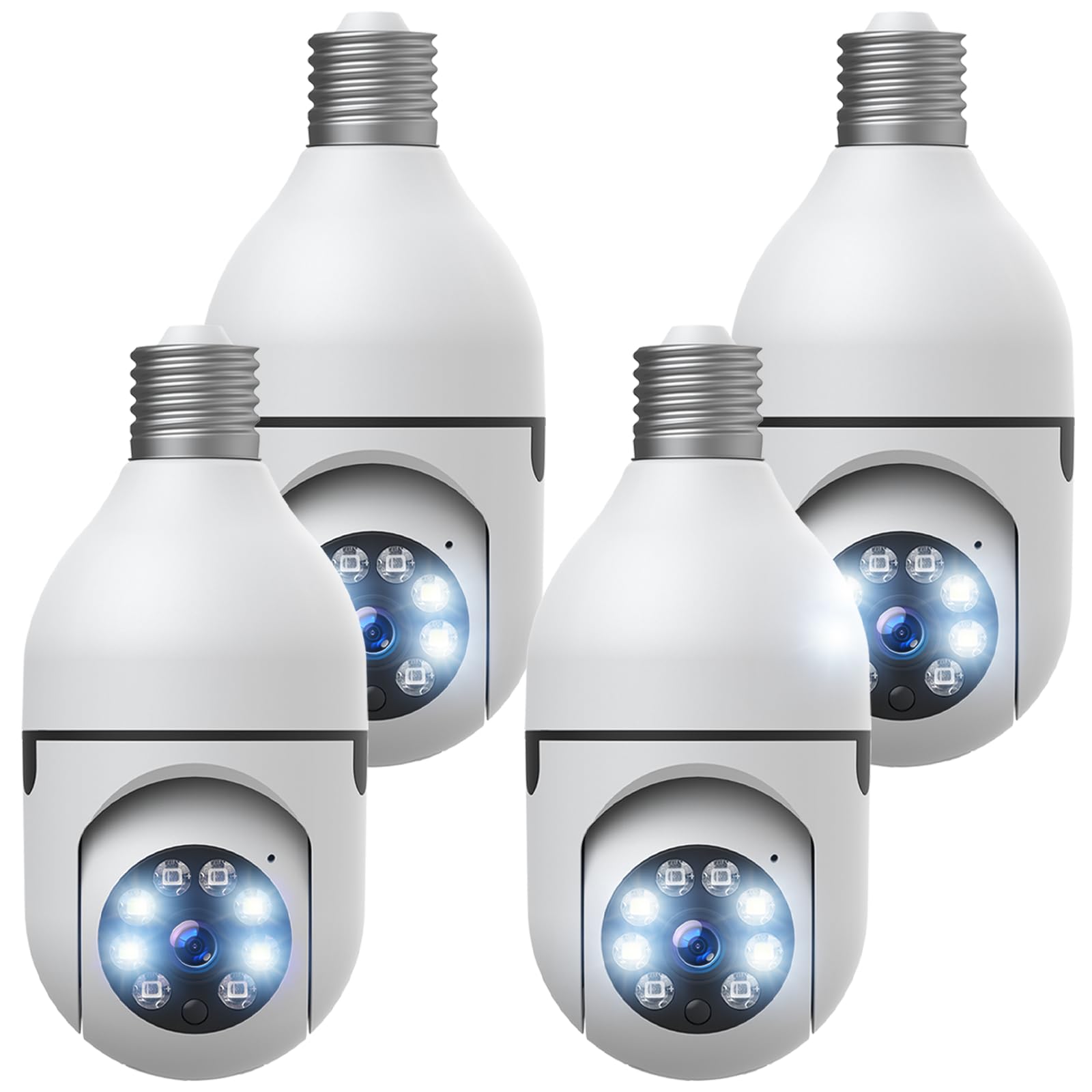 Topiacam Light Bulb Security Camera Outdoor Wireless,Lightbulb Security Camera,1080P WiFi Light Socket Security Cameras,2MP Full Color Day and Nigh Vision,Audible Alarm,Motion Tracking (4PACK)