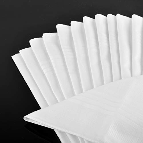 Umo Lorenzo Pocket Square Handkerchiefs for Men Soft 100% Cotton Hankies (12 Pack)