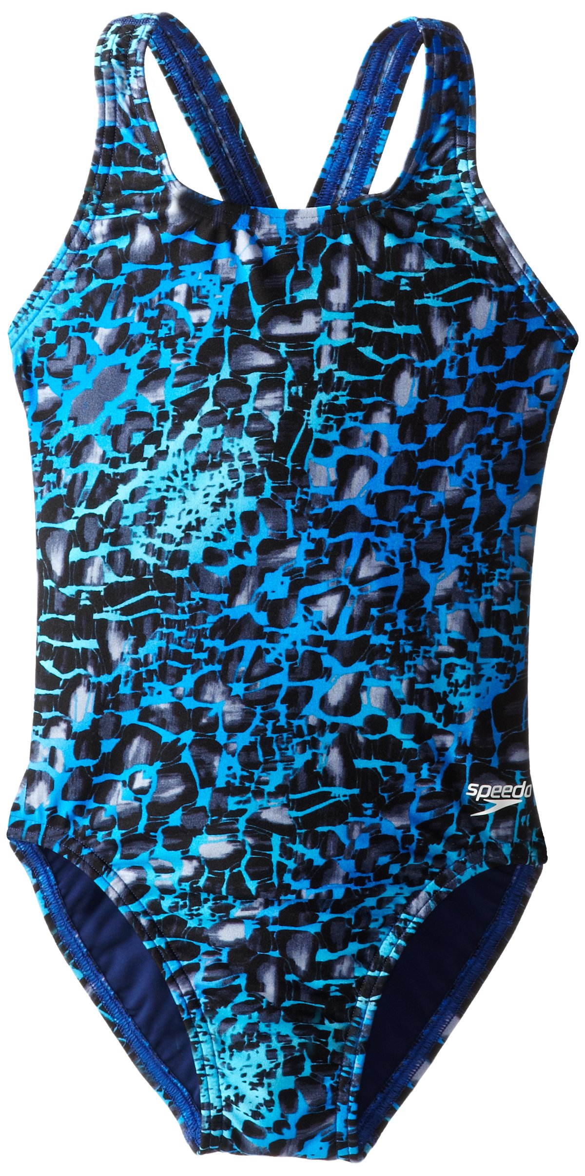 Speedo Big Girls' Shatter Skin Youth Superpro Swimsuit, Blue, 26