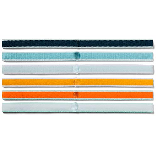 Under Armour Girls' Mini Headbands – 6 Pack, True Ink (918)/ Rift Blue, One Size Fits All
