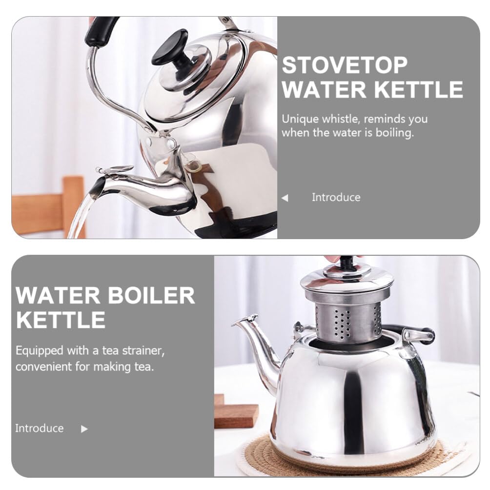 UPKOCH Whistling Tea Kettle Kitchen Tea Boiler Home Supply Kitchen Water Boiler Stovetop Water Boiler Whistling Water Pot Whistling Water Boiler Handle Stainless Steel Kettle