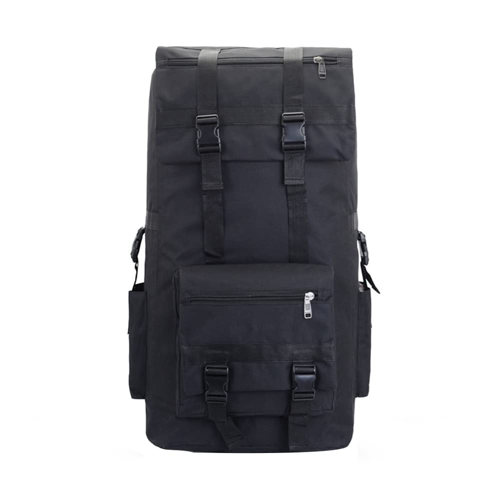 Yiouekiun 120L Camping Hiking Backpack Men Large Survival Hunting Waterproof Backpack Mountaineering Marching International Consignment Travel Toilet Backpack (Black)