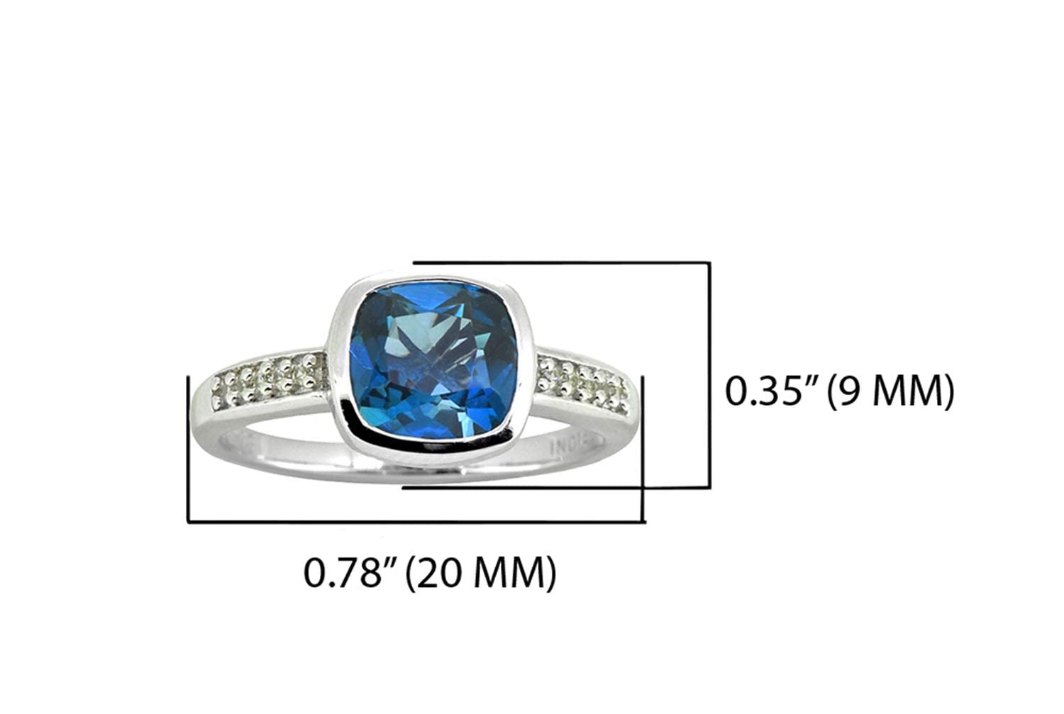 YoTreasure 2.90 ct. t.w. London Blue Topaz Solid 925 Sterling Silver Engagement Ring