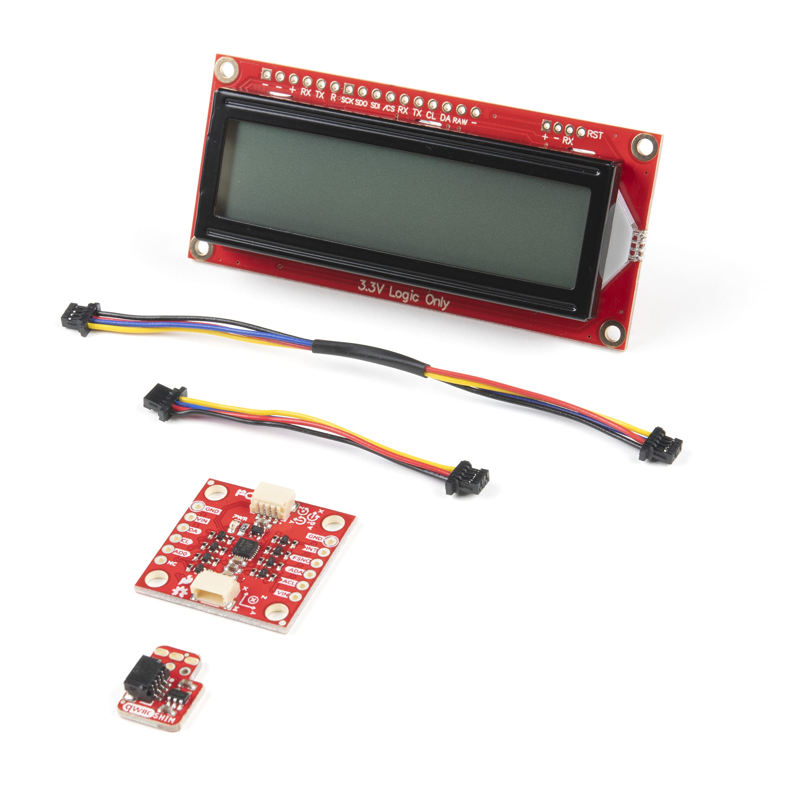 SparkFun Qwiic Shim Kit for Raspberry Pi (Not Included) - Also Includes Qwiic SerLCD 9DoF IMU Breakout & Necessary Cables