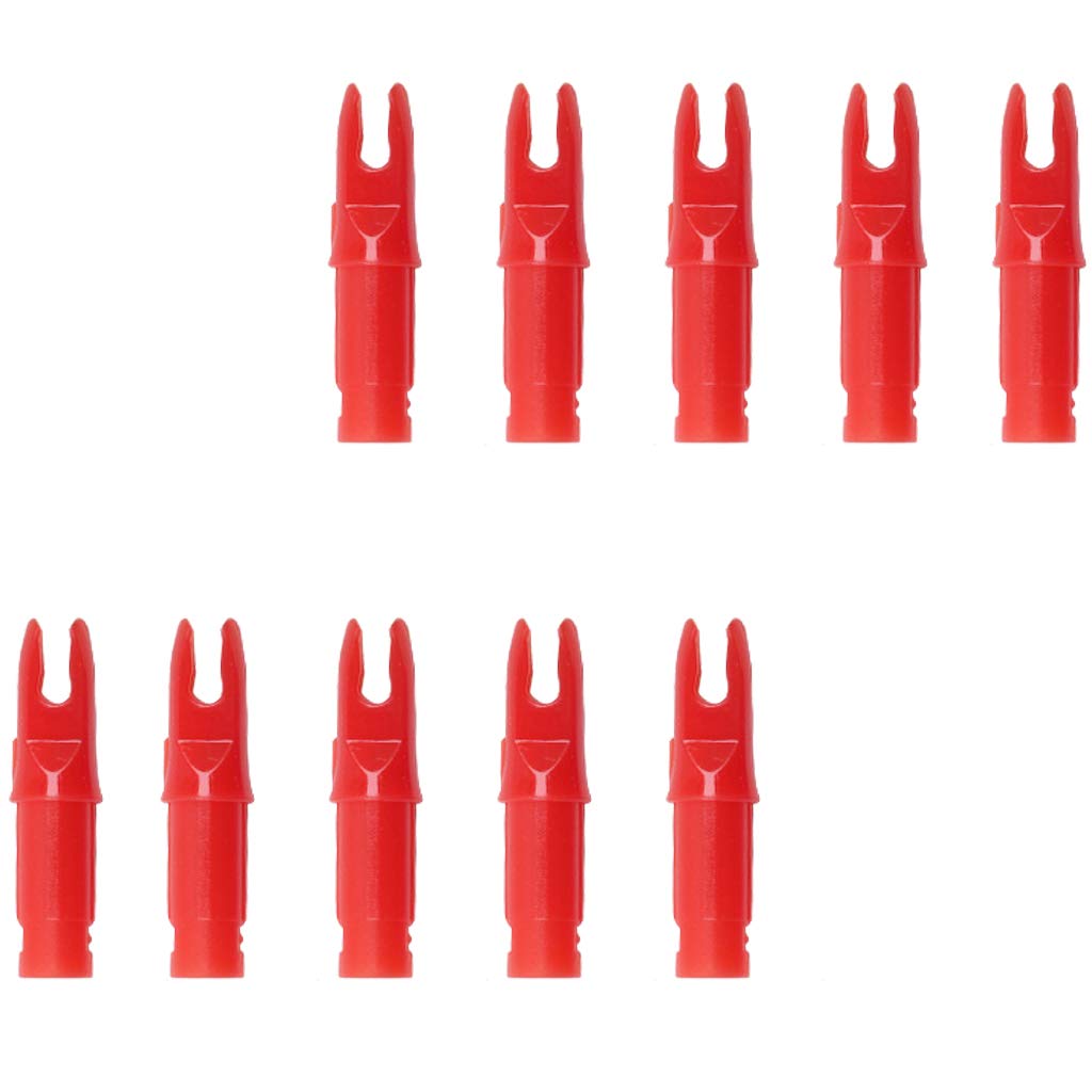 ZERIRA 50 Pcs Archery Arrows Nocks 6.20mm/.244” Insert Diameter for Compound Recurve Bows and Longbow (Red)