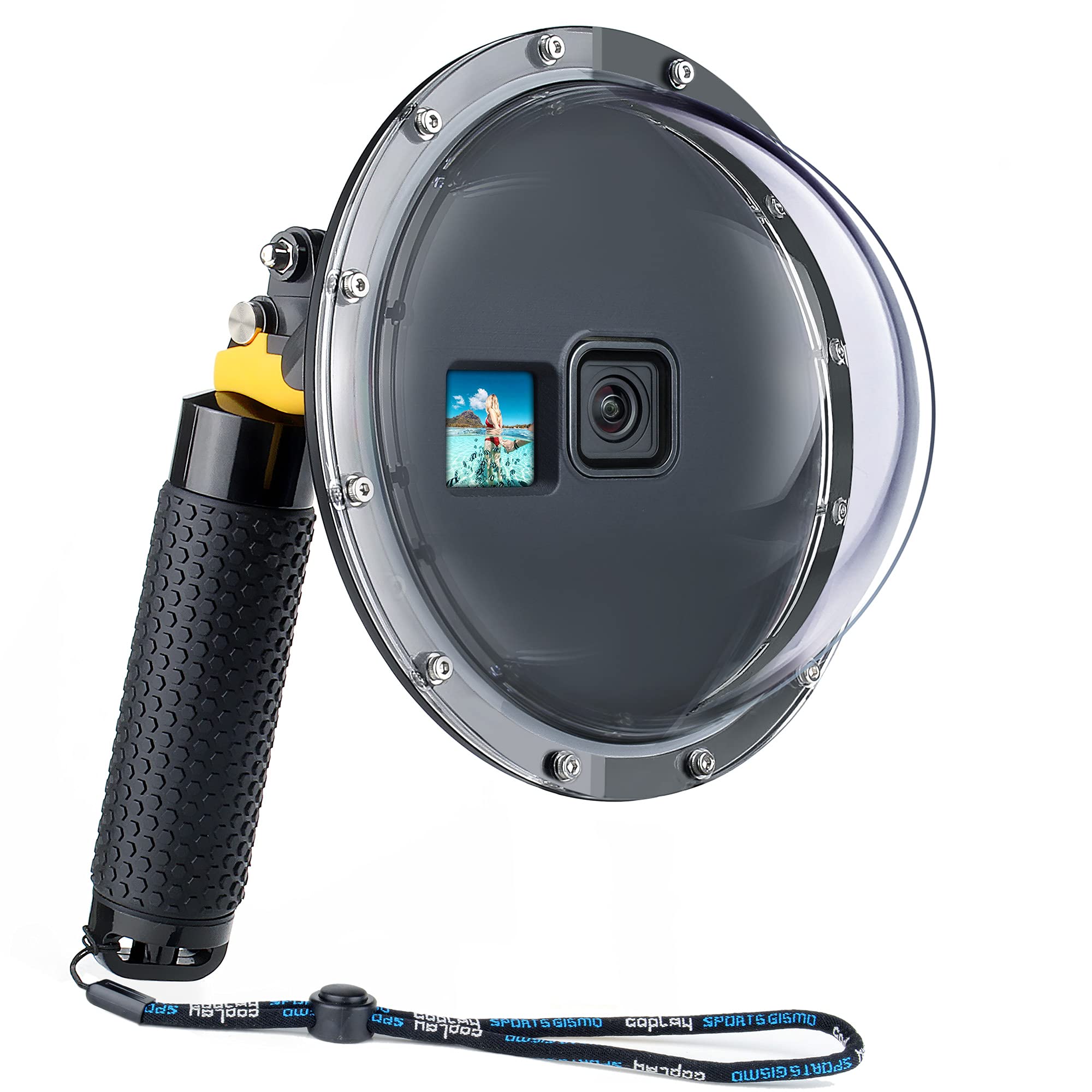 YALLSAME Waterproof Dome Port for GoPro Hero 9 10 11 12 with Floating Hand Grip/Trigger/Front View, Underwater Diving Snorkeling Protective Dome Housing Case Accessories Kit for GoPro11 10 9 Black