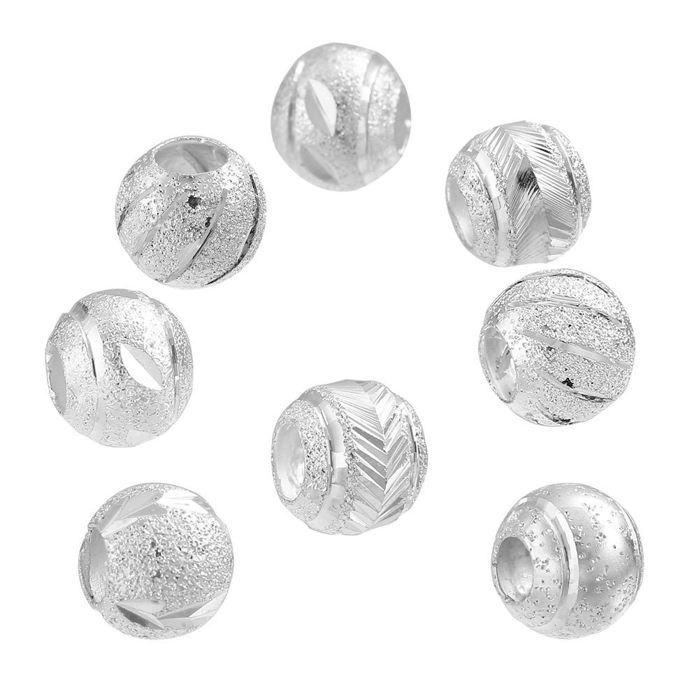 Ten (10) Star Glitter Spacer Beads for Snake Chain Charm Bracelets
