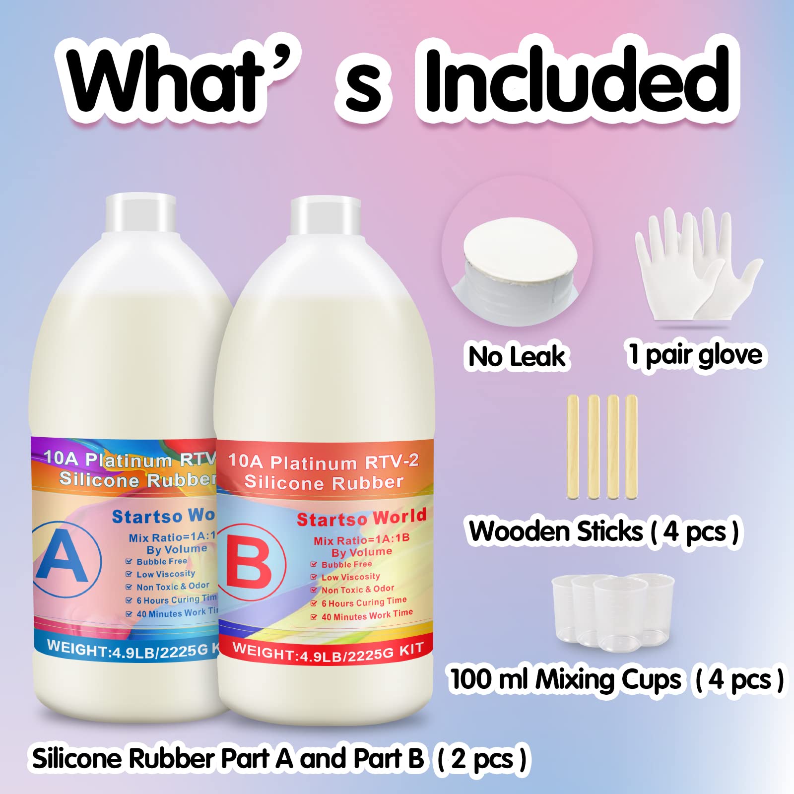 Silicone Mold Making Kit, 10A Super Elastic Translucent Platinum RTV-2 Liquid Silicone Rubber 21.2OZ for Casting 3D Silicone Molds, Resin, Soap, Candle Wax, Plaster, Clay, DIY Molds - 1:1 by Volume…
