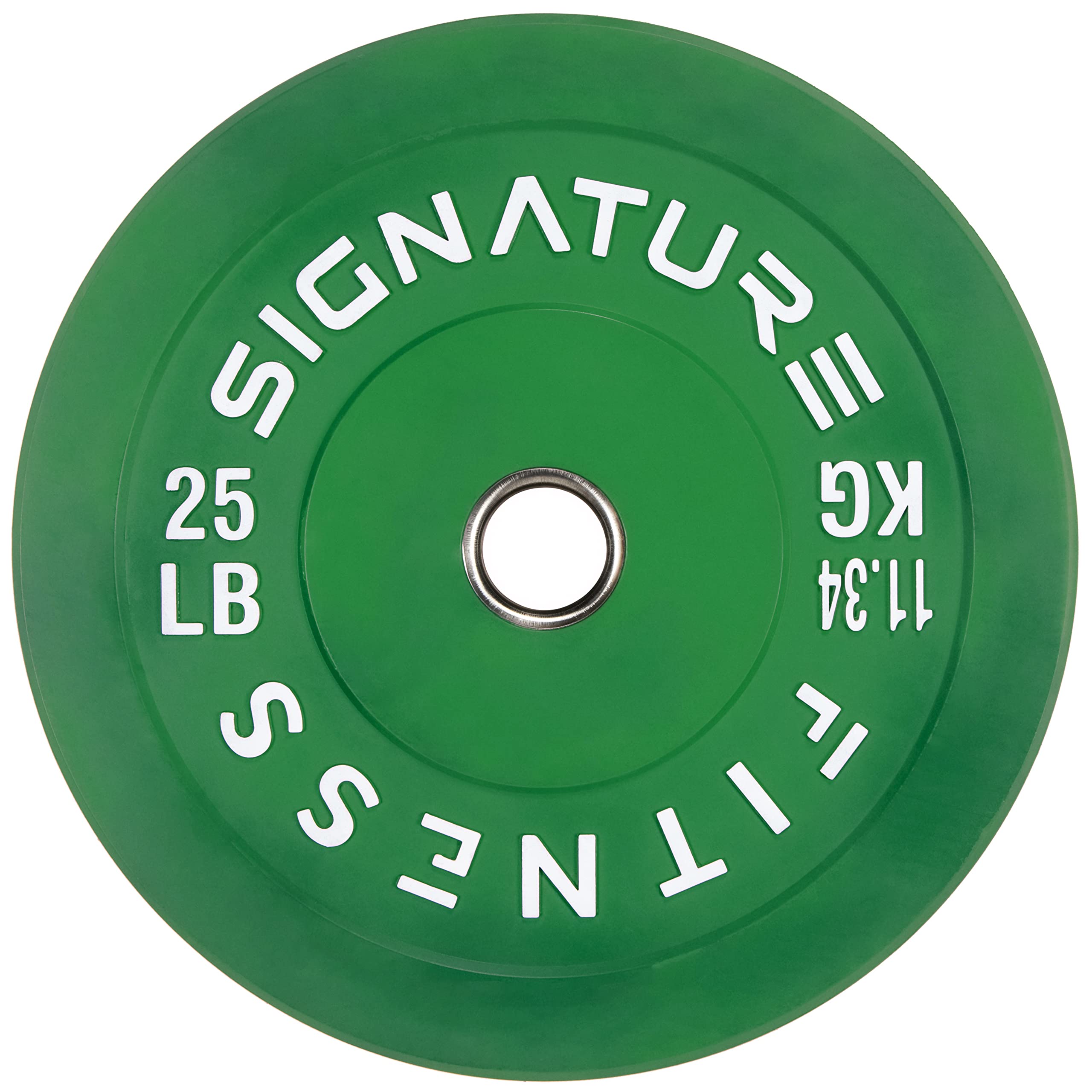 Signature Fitness 2" Olympic Bumper Plate Weight Plates with Steel Hub, 25LB Single, Colored