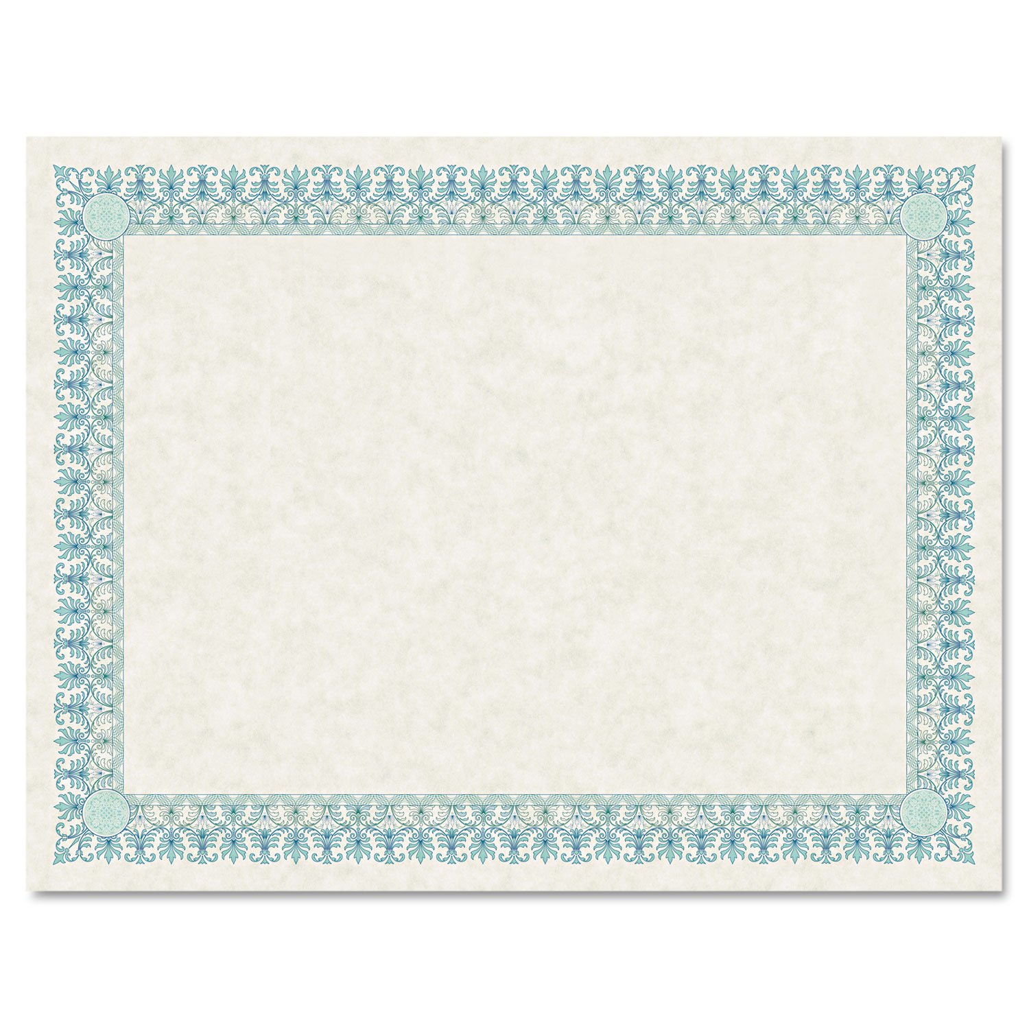 Southworth CT3R Parchment Certificates Ivory w/Green & Blue Border 24 lbs. 8-1/2 x 11 25/PK
