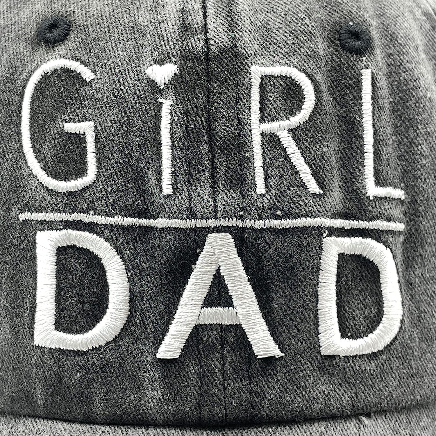 Waldeal Men's Baseball Cap Girl Dad Embroidery Vintage Distressed Unconstructed Hat-Black