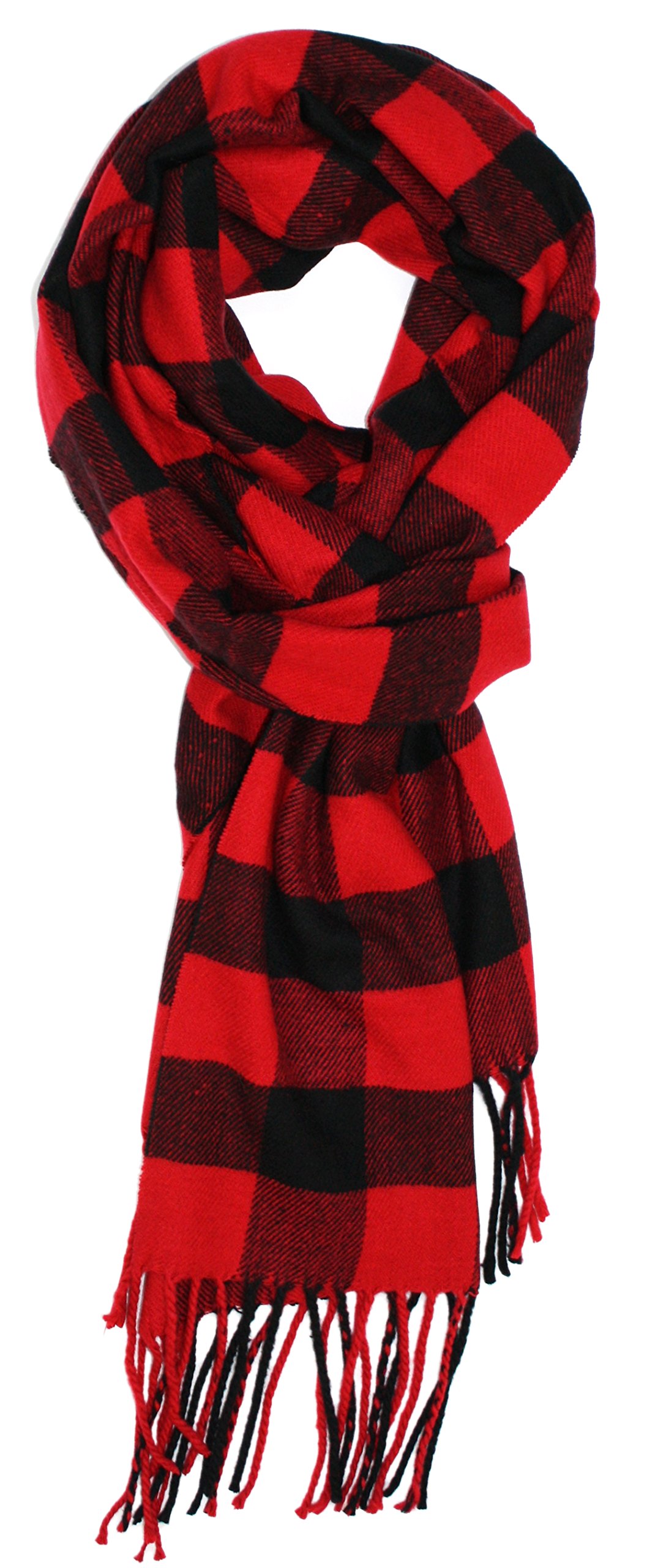 Ted and Jack - Jack's Classic Cashmere Feel Buffalo Check Scarf in Black and Red
