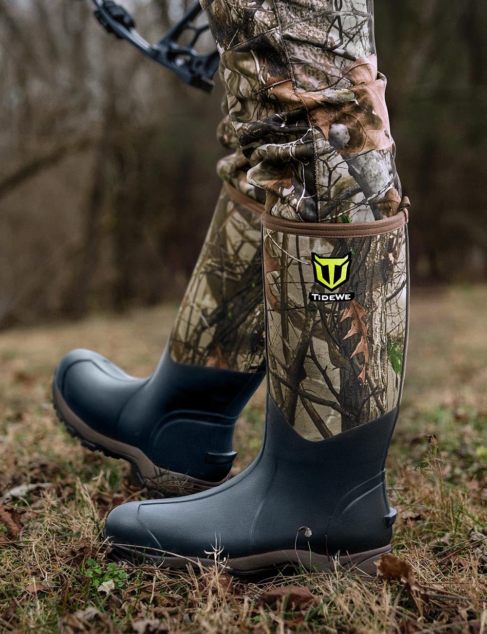TIDEWE Hunting Boot for Men, 400g Insulated Waterproof Durable 16" Men's Hunting Boot, 6mm Neoprene and Rubber Outdoor Boot US Size 9