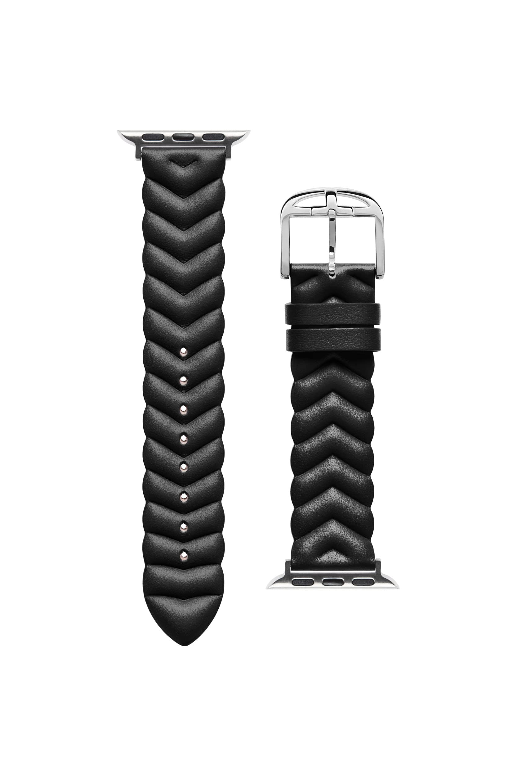 Ted Baker Black Chevron Leather Strap for Apple Watch® (Model: BKS38F110B0)