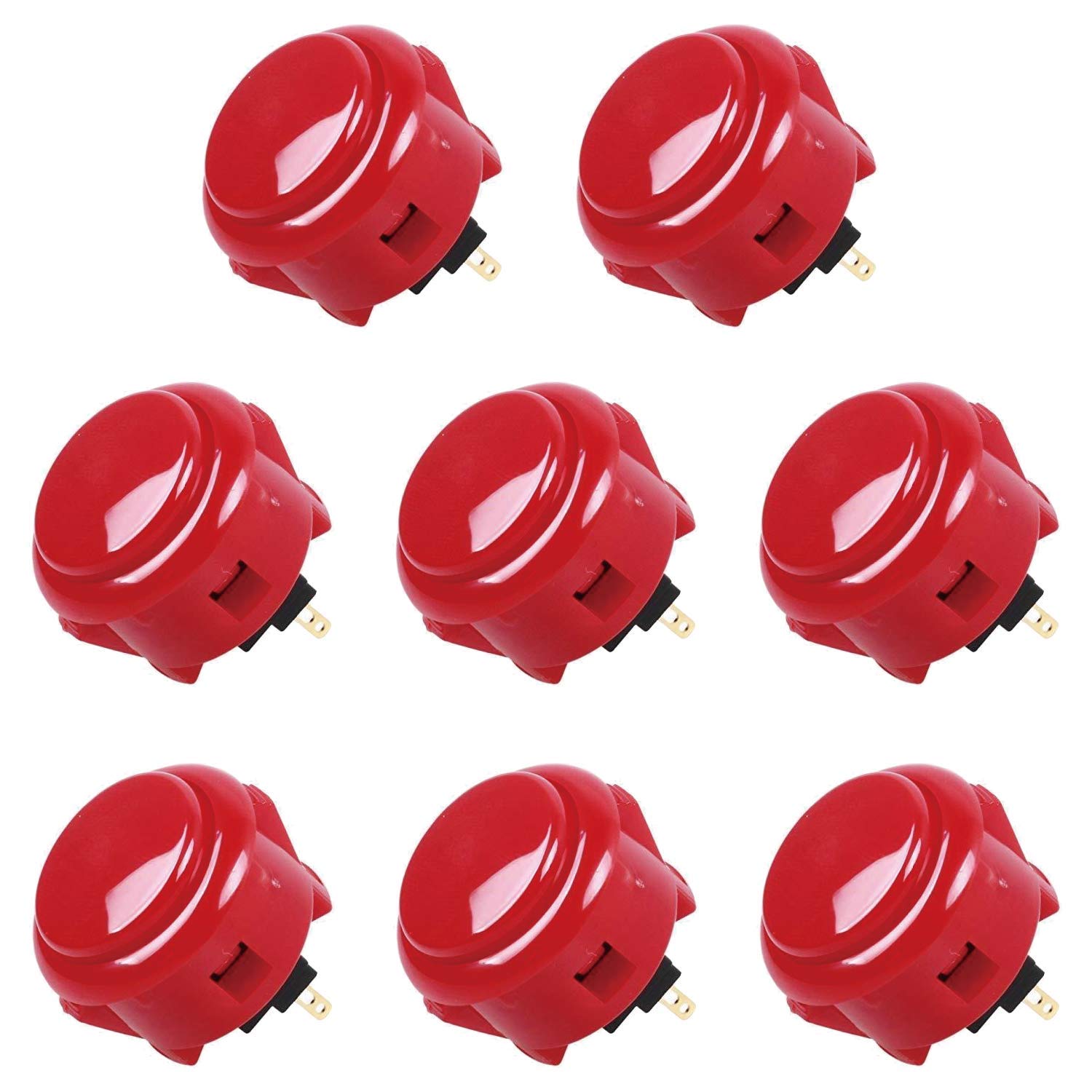 SANWA JLF-TP-8YT Joystick 8 pcs OBSF-30 Push Button Bundle Kit Color : Red - for Arcade Game 4 & 8 Way Adjustable, Compatible with Catz Mad SF4 Tournament Joystick S@NWA