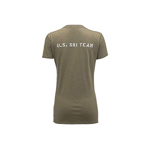 Spyder Active Sports Women's U.S. Ski Team Stencil Short Sleeve T-shirt, Olive, X-Small