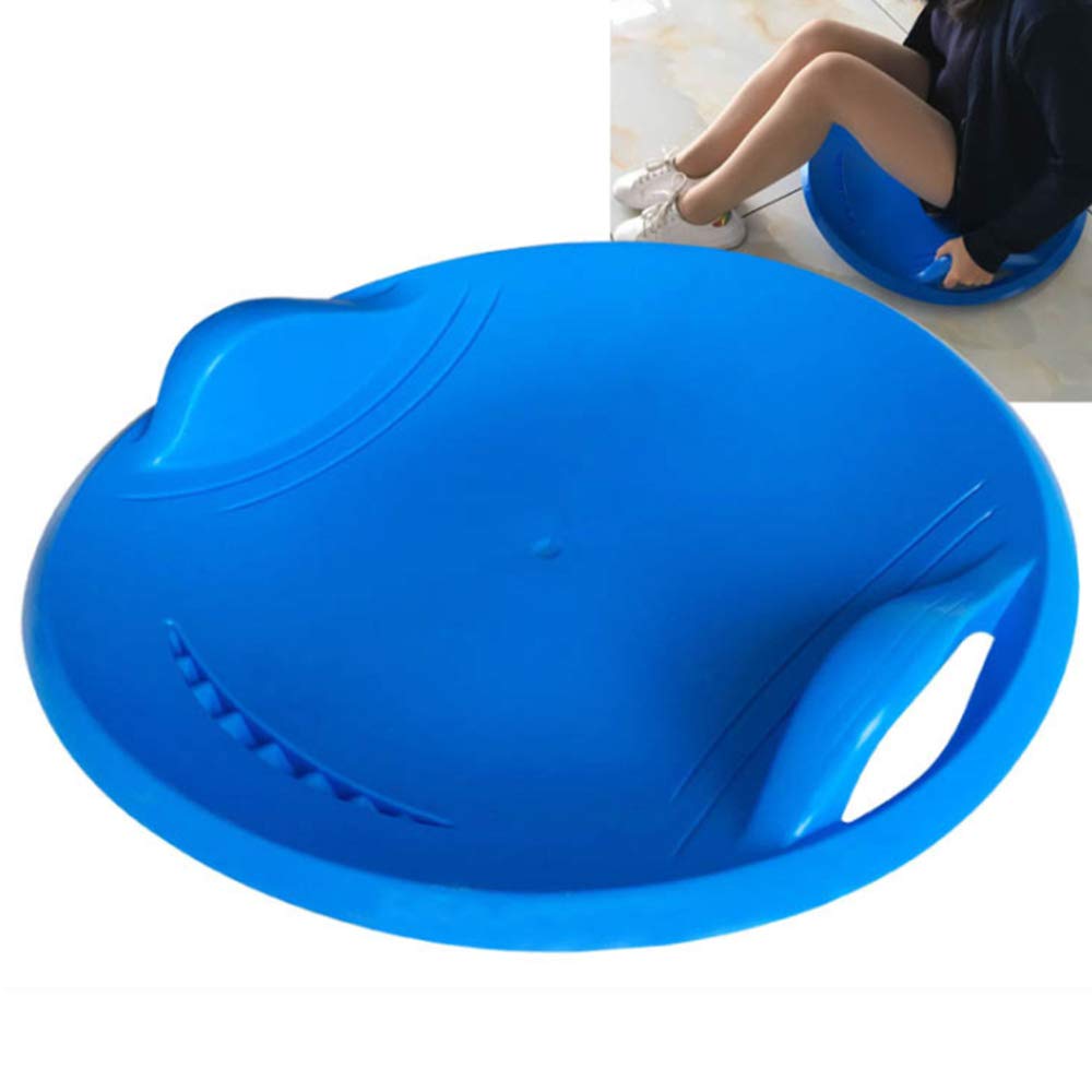 Pannow Round Kids Snow Sled Grass Slippery Saucer Flexible Snow Disc Saucer Sled with Double Handles for Sand, Grass and Snow Downhill