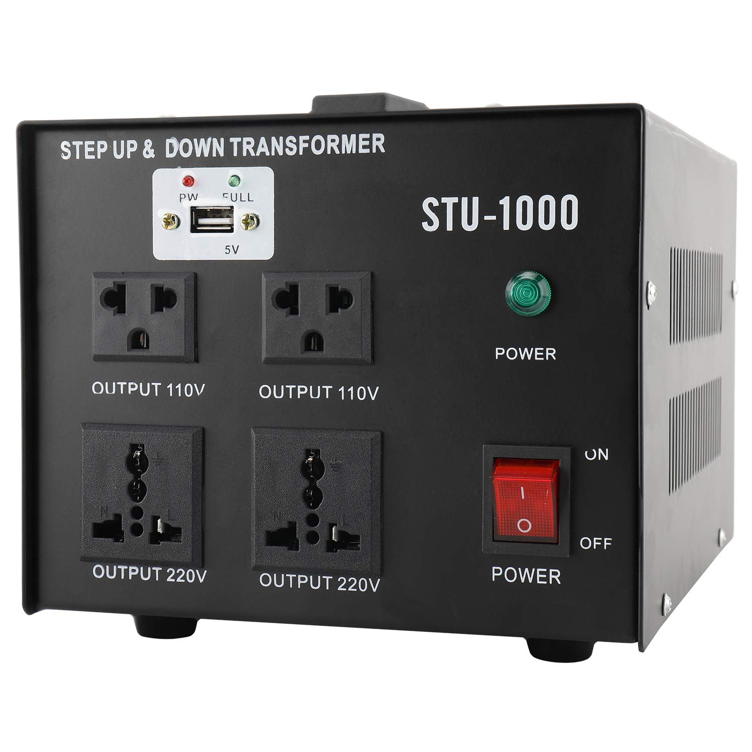 YaeCCC 1000 Watt Auto Step Up/Down Voltage Transformer Converter,110/120/220/240 Volt Input Conversion 110 Volt and 220 Volts Output with DC 5V USB Port Heavy-Duty (1000VA)