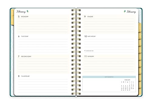 Southworth Planner (January 2024-December 2024), 7" x 9.25", Teal with Golden Links, Premium 28#/105 gsm Paper, Medium Twin Wire (91045)