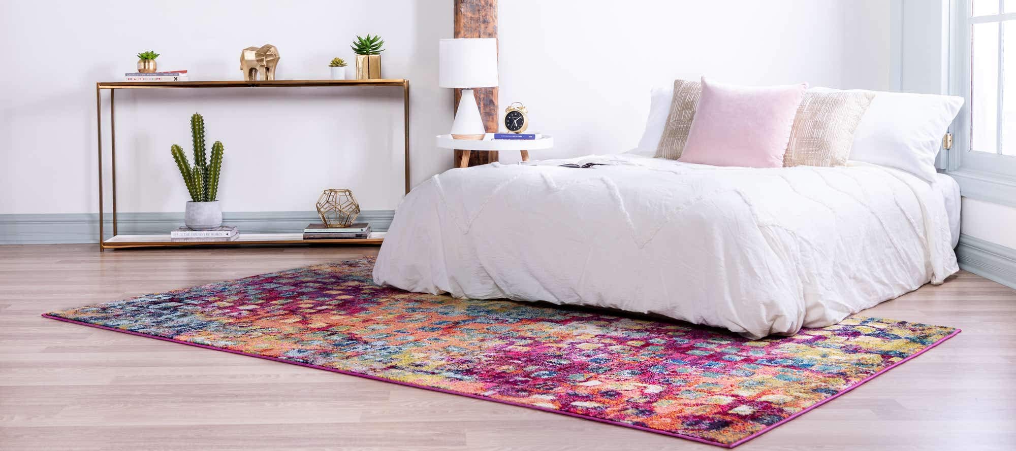 Unique Loom Jardin Collection Colorful, Vibrant, Abstract, Modern Area Rug, 6 x 9 ft, Multi/Blue