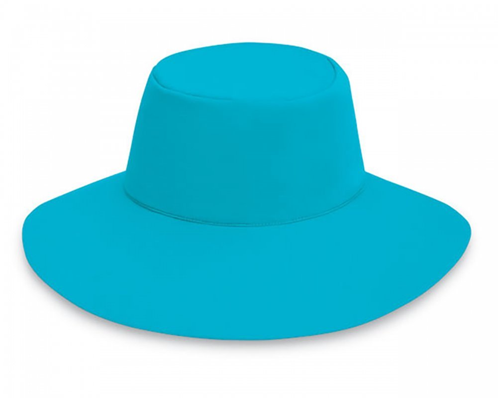 Wallaroo Hat Company – Women’s Aqua Hat – UPF 50+ Sun Protection, Packable Design Featuring a Chin Strap for Medium Crown Sizes – Water Friendly Sun Hat for Beach, Poolside and Adventures (Turquoise)