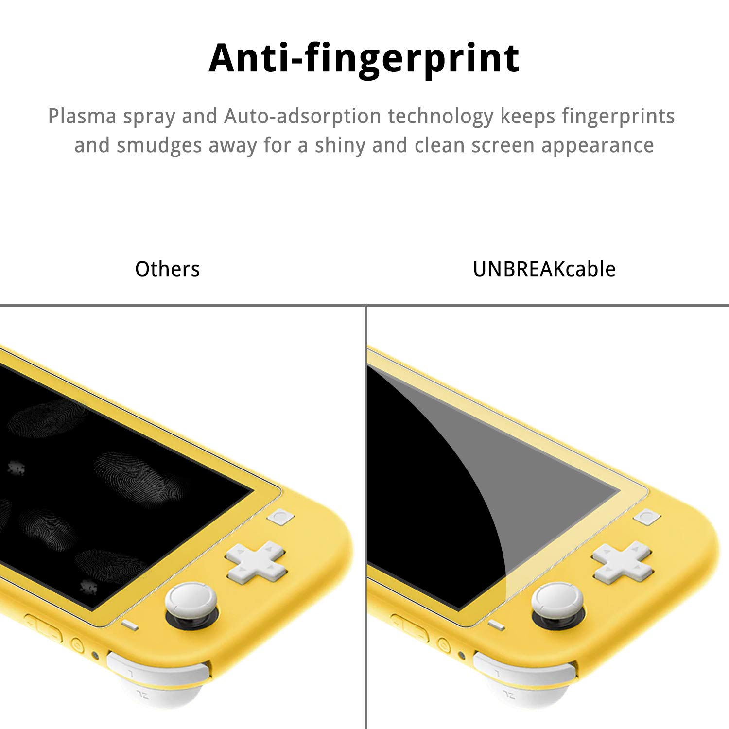 UNBREAKcable Screen Protector for Nintendo Switch Lite (2-Pack, 0.33mm) – 9H Hardness HD Tempered Glass Screen Protector for Nintendo Switch Lite (2019), [Bubbles Free, Anti-Scratch, Anti-Fingerprint]