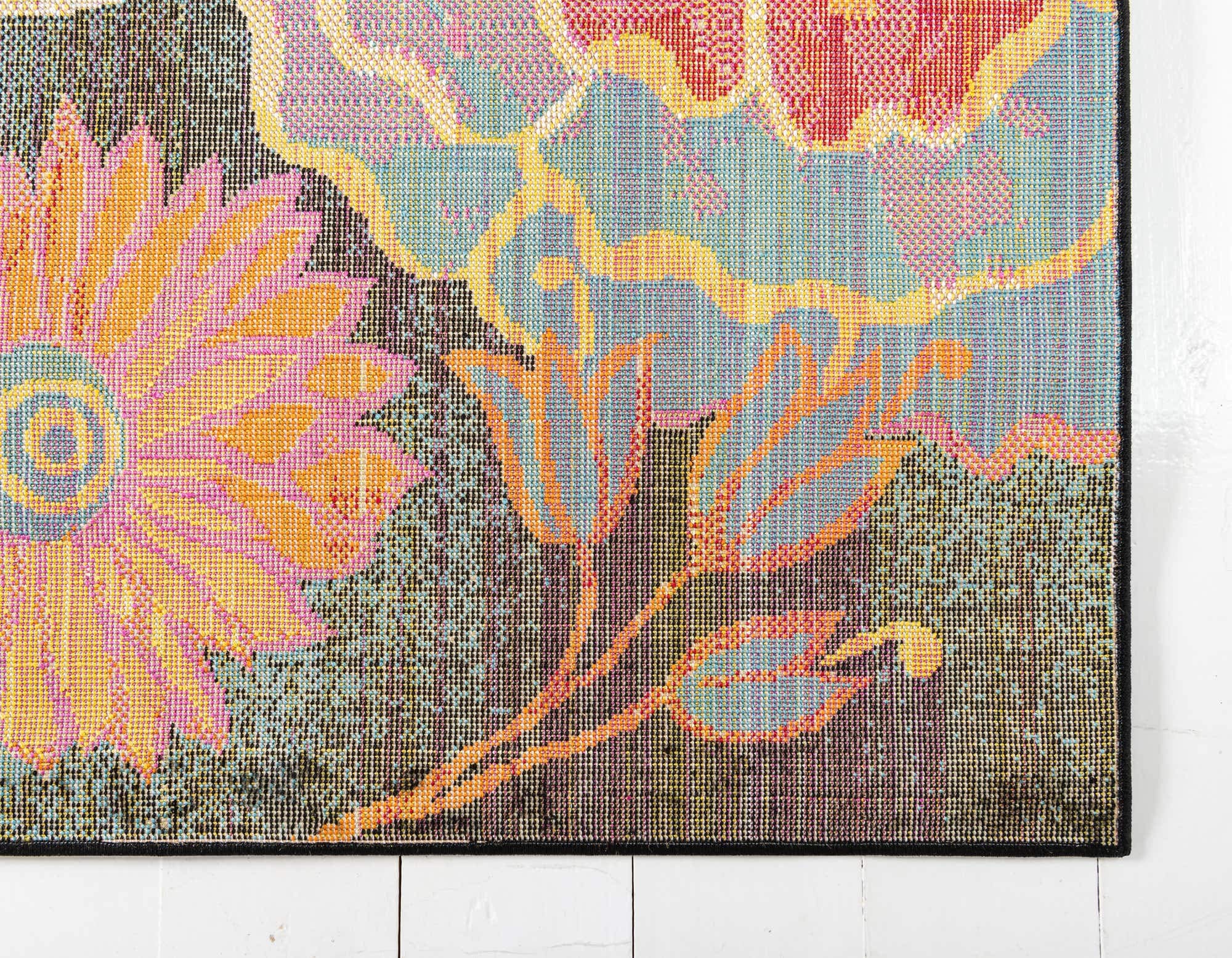 Unique Loom Lyon Collection Area Rug - Kennedy (2' 7" x 10' Runner, Black/ Green)