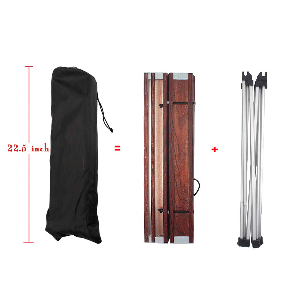 souyos Portable Folding Camping Table,Ultralight Aluminum Table Compact Camp Table with Carry Bag for Outdoor,Picnic,Festival,Beach,Cooking,Home Use (Mediuml(22'' x 6'' x 2.5''))