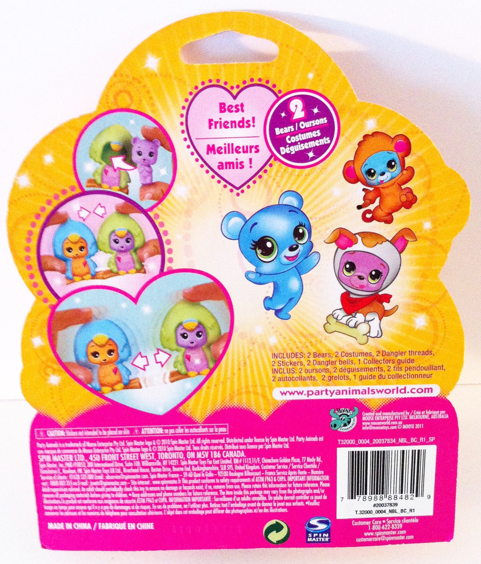 Spin Master Party Animals 2 Bears and Rainbow Costumes