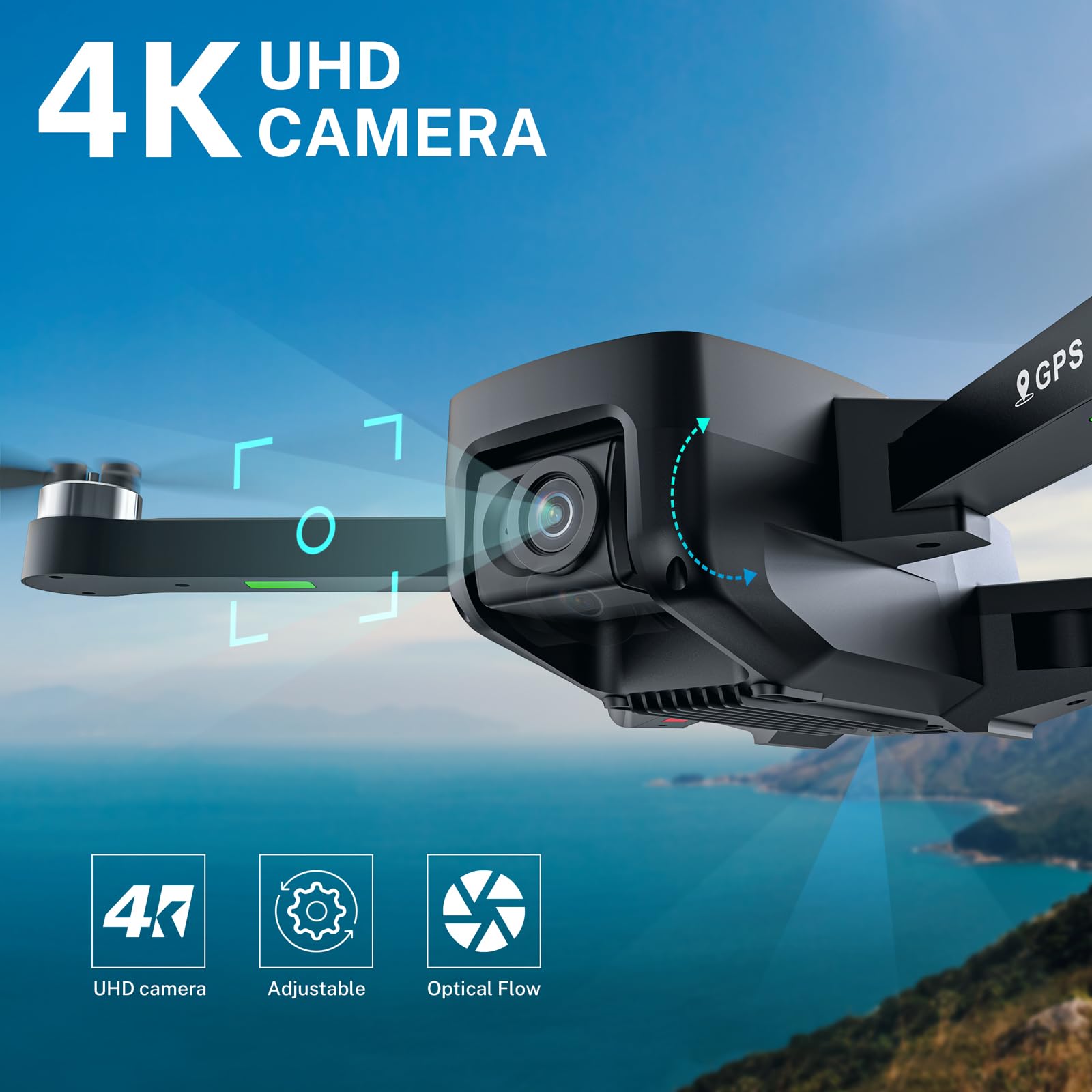 TEEROK T18S GPS Drone with Camera for Adults 4K, 5G FPV RC Quadcopter 1640FT Control Range with Auto Return, Follow Me, Brushless Motor, Optical Flow, 44 Mins Long Flight Time
