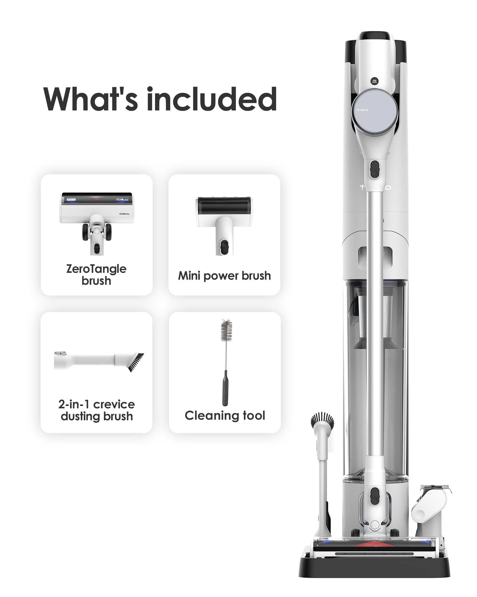 Tineco Pure ONE S12 PRO EX Smart Cordless Stick Vacuum Cleaner, Optimized Ultra Powerful Suction & Long Runtimes, Excellent for Multi-Surface & Pet Hair Cleaning with LED Hard Floor