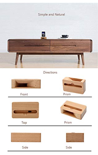UnnFiko Wooden Sound Amplifier Stand Holder for iPhone, Natural Loudspeaker Mini Megaphone Cell Phone Stand (Square)