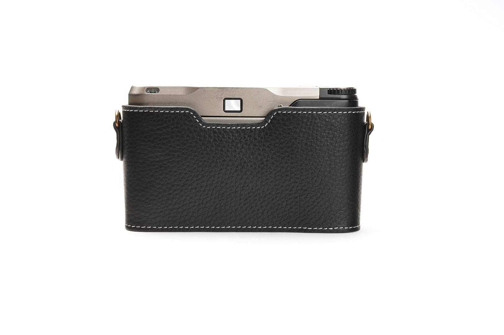 TP Original Handmade Genuine Real Leather Half Camera Case Bag Cover for Contax T2 Black Color