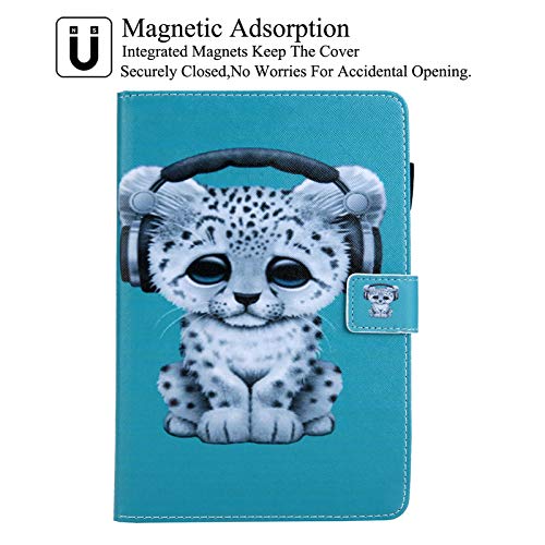 Universal Case for 7.0 Inch Tablet, Artyond Multi-Angle Viewing Stand with Card Slots Case for 6.8 inch Kindle Paperwhite 2021/Kindle Fire 7 2015-2022/Fire HDX7 and More 7 inch Tablet, Snow Leopard