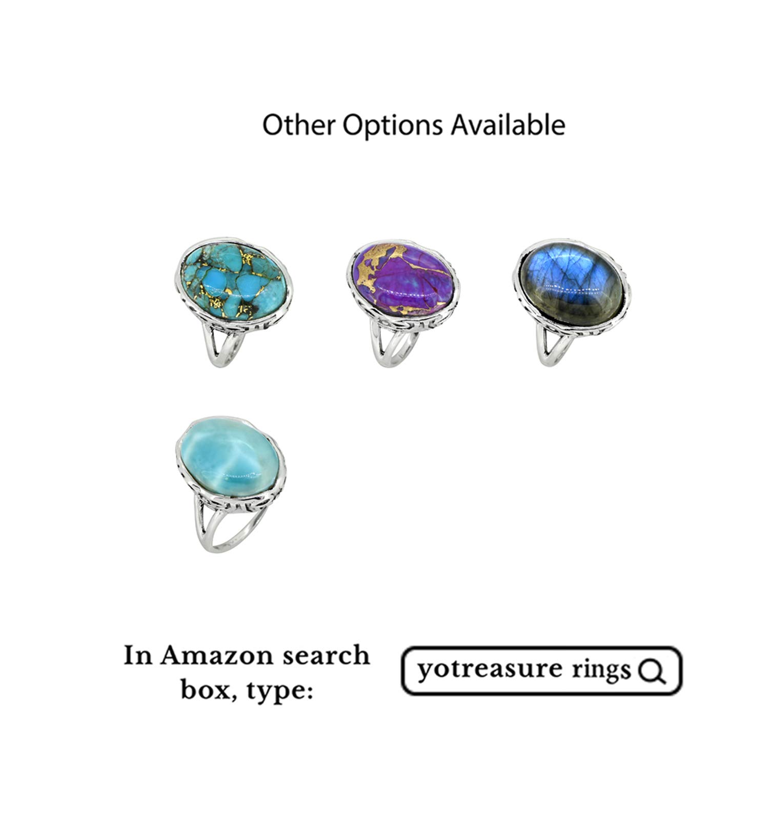 YoTreasure Labradorite Solid 925 Sterling Silver Split Shank Gemstone Ring