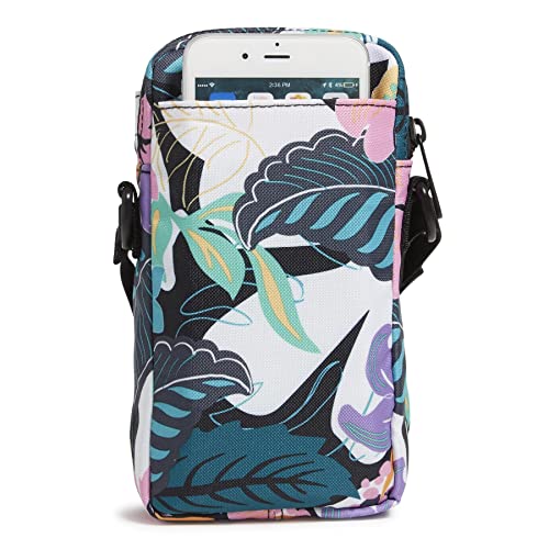 Vera Bradley Women's Recycled Lighten Up Reactive Deluxe Water Bottle Crossbody Sling Bag, Island Floral, One Size