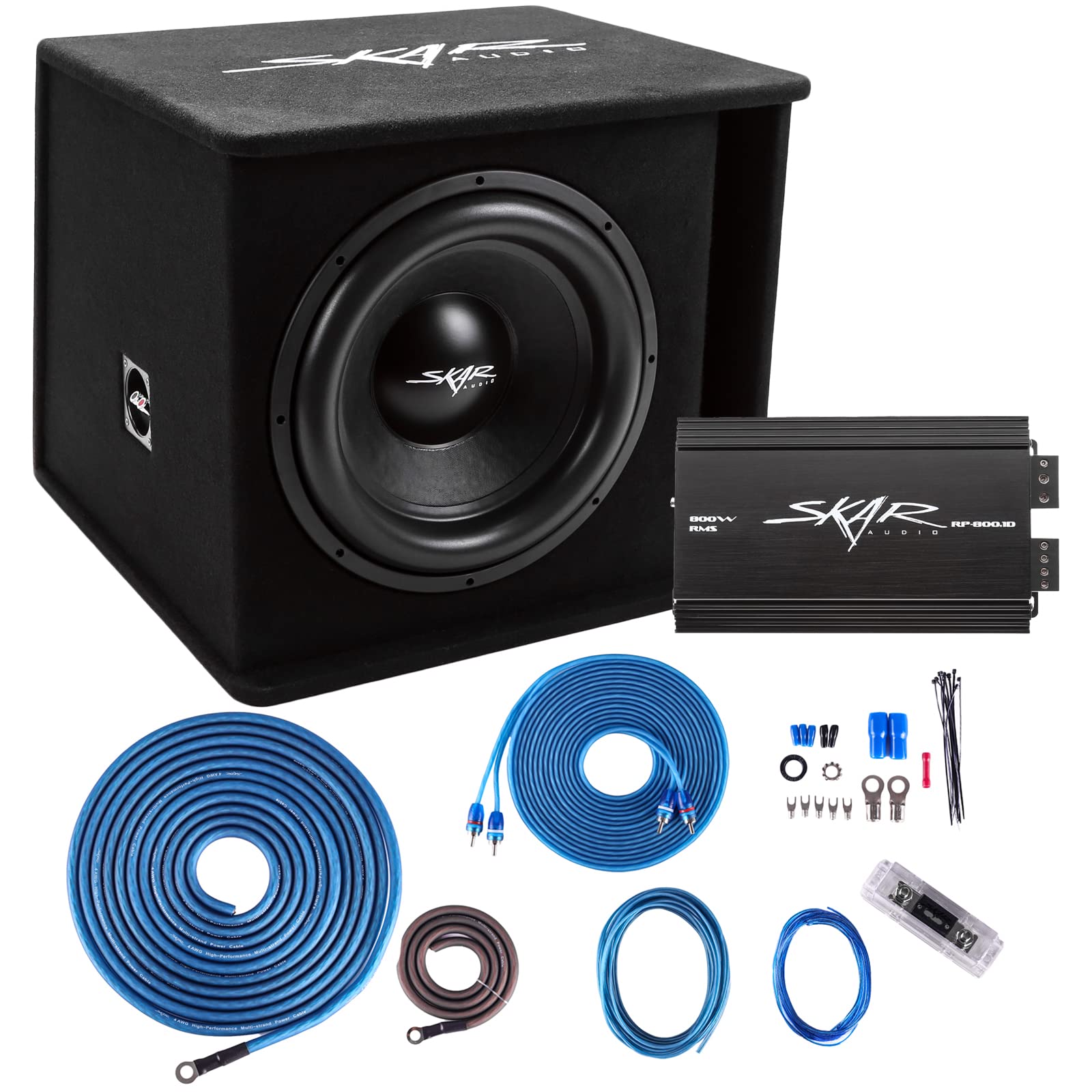 Skar Audio Single 15" Complete 1,200 Watt SDR Series Subwoofer Bass Package - Includes Loaded Enclosure with Amplifier