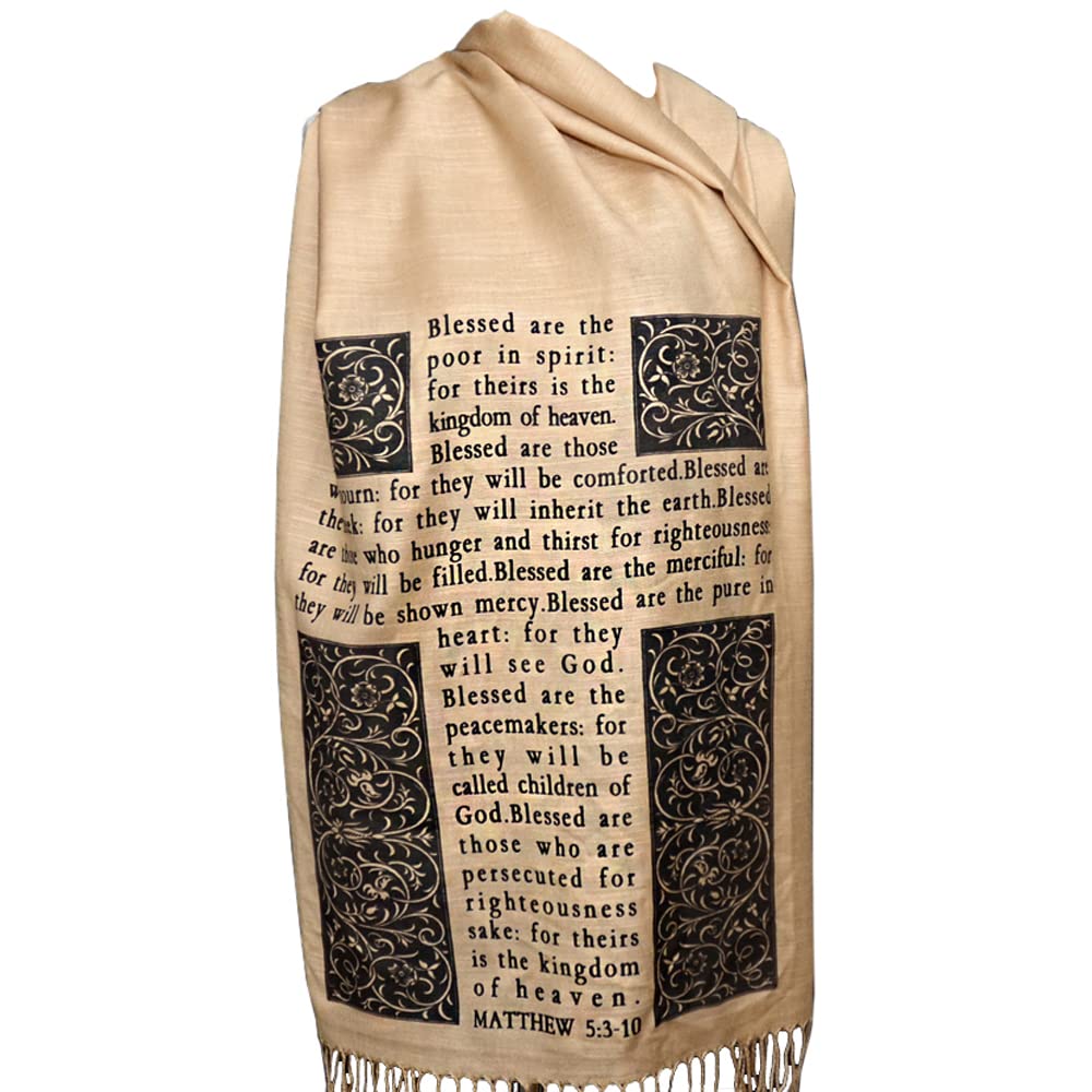 Universal Zone Christian Bible Verse Scarf (Psalm 23 and The Beatitudes)
